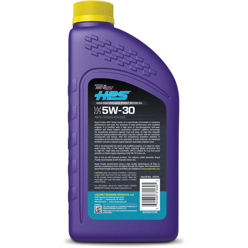 Royal Purple HPS Synthetic 5W-30 Motor Oil - 1 Quart – Prime MR2